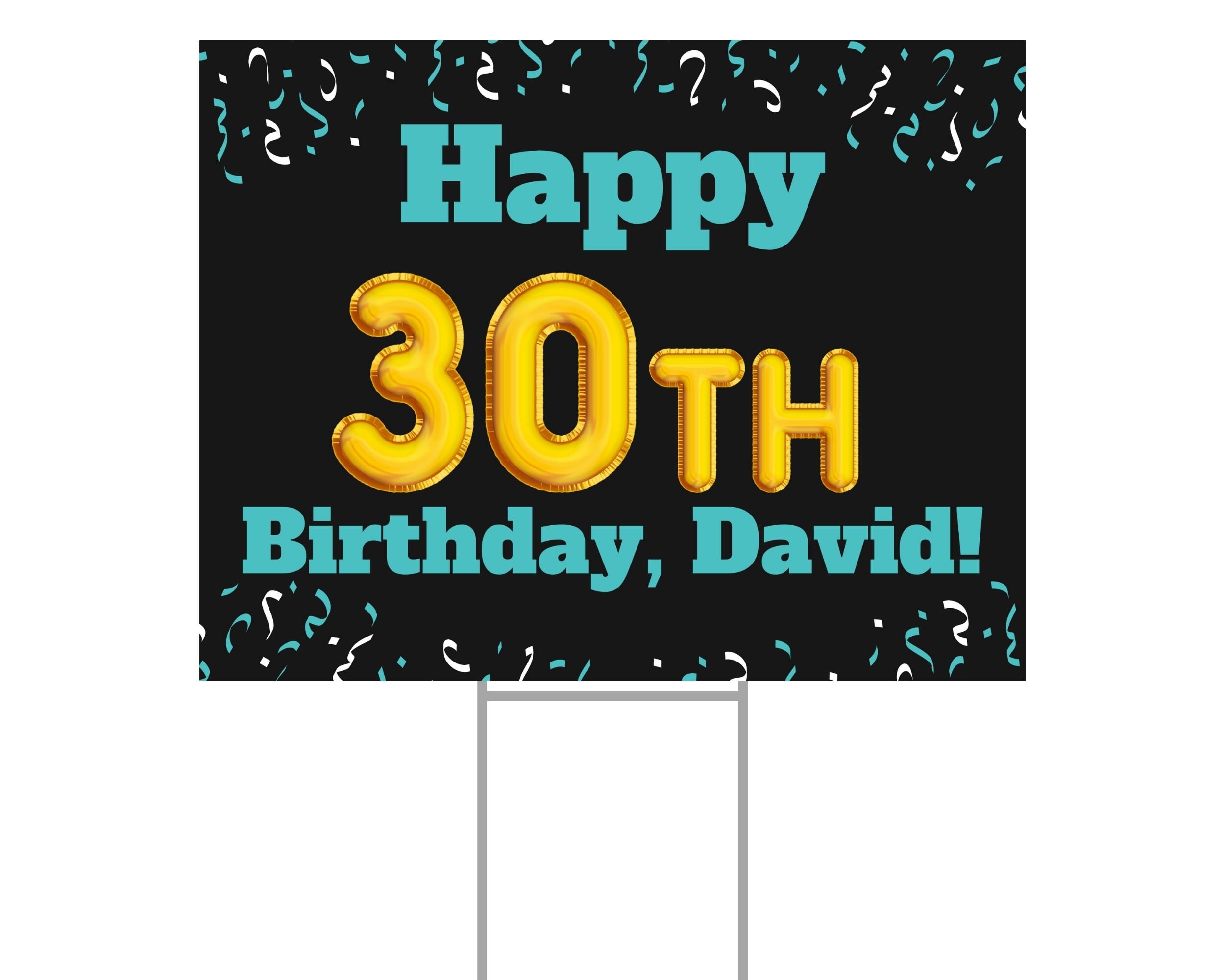 30th Birthday Decorations Yard Sign, Personalized 30th Birthday Party ...