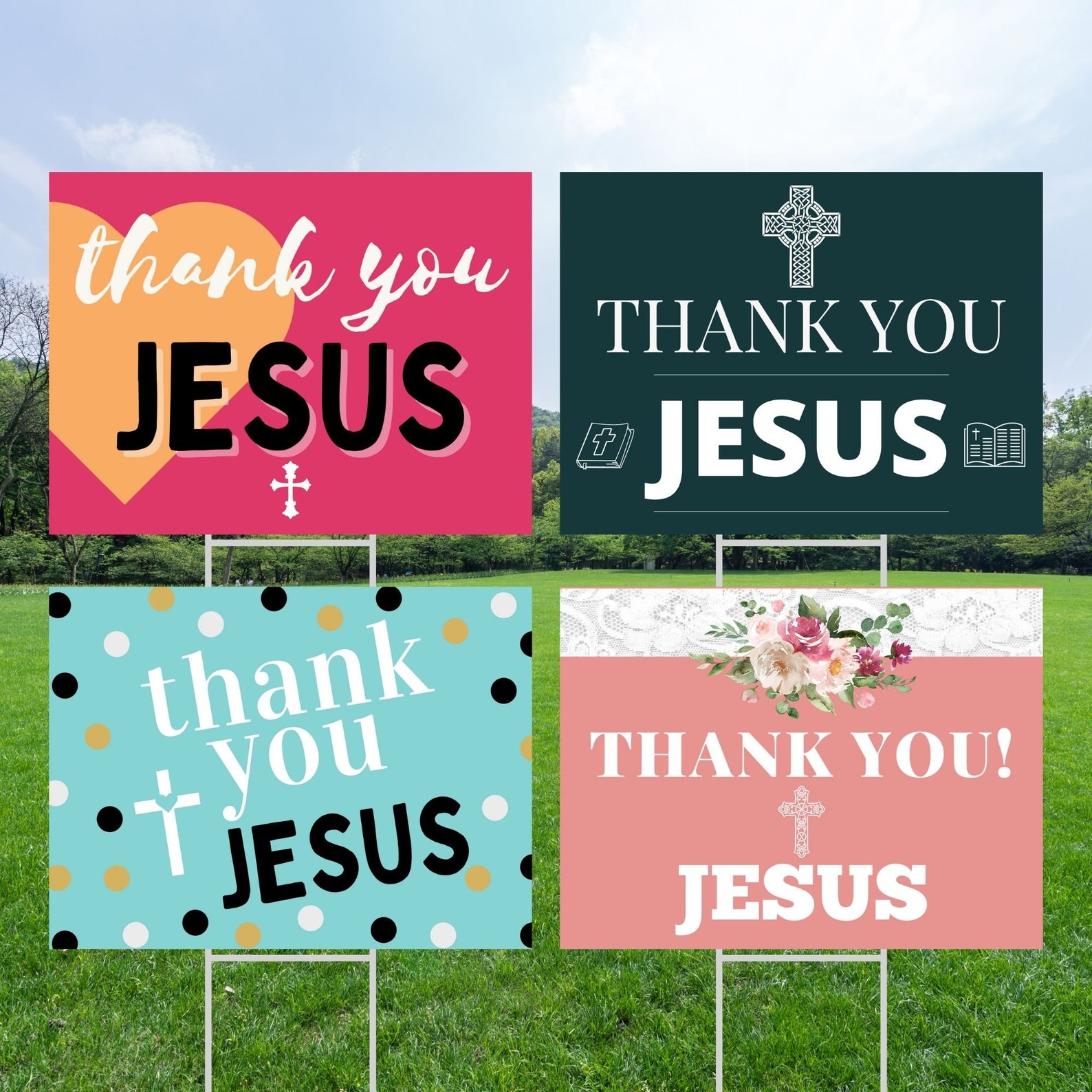 Thank You Jesus Yard Sign With H-stake Christian Lawn Sign - Etsy UK