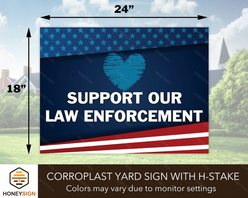 Support Our Law Enforcement Yard Sign With Stake Blue Lives - Etsy
