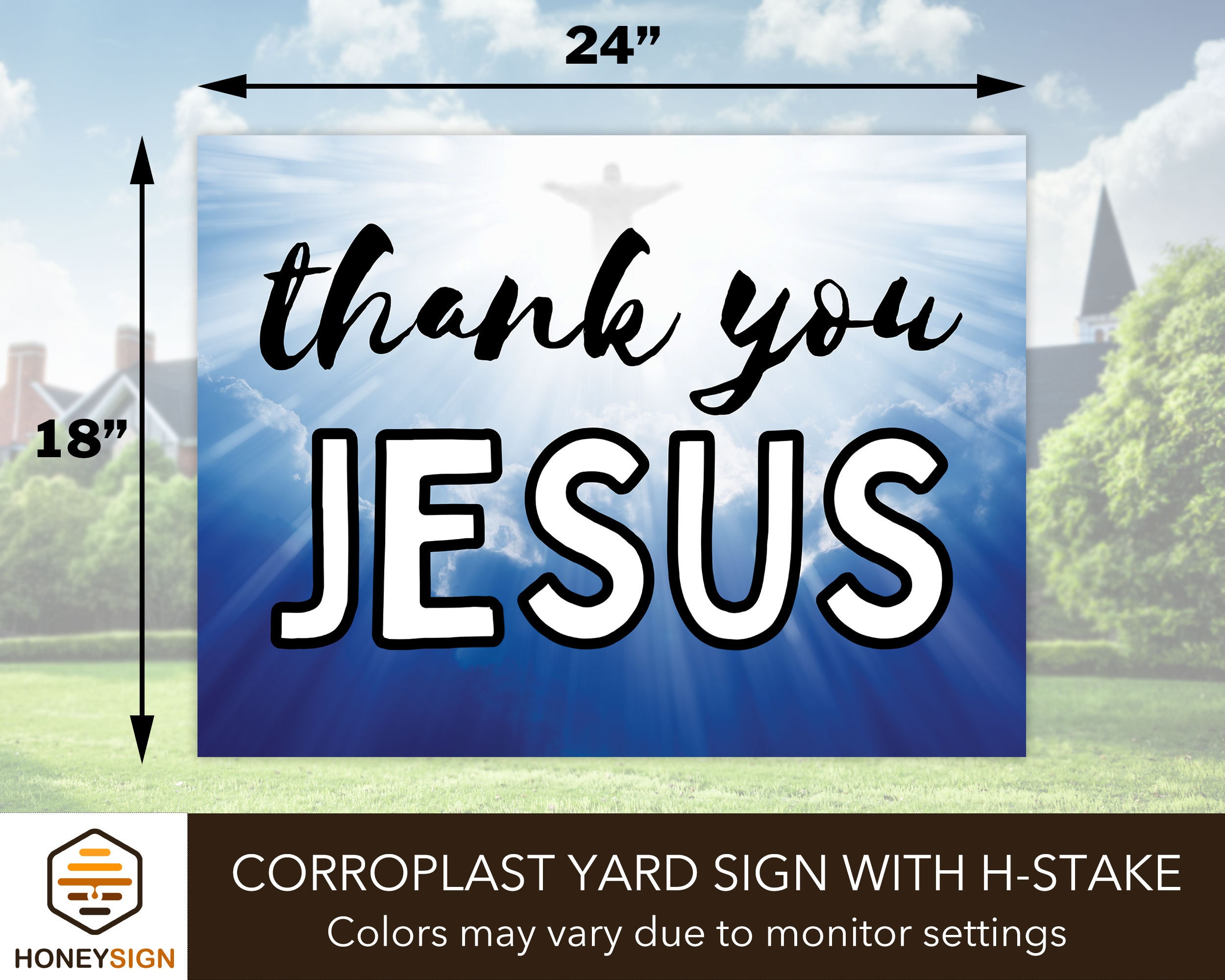 Thank You Jesus Yard Sign With Stake Christian Lawn Sign - Etsy