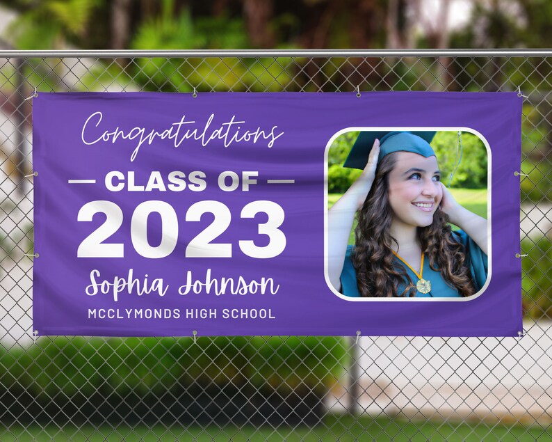 Personalized Graduation Banner With Photo Class of 2023 - Etsy