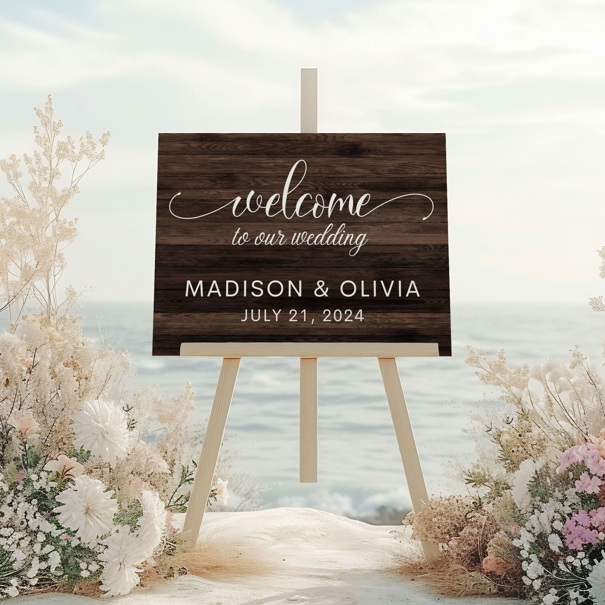 Welcome to Our Wedding Sign | Custom Wedding Welcome Sign | Rustic ...