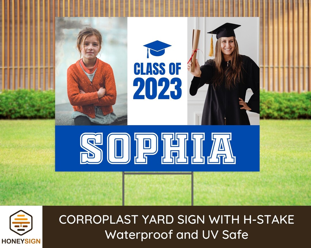 Letrero del patio de graduación, Fotos personalizadas de adultos de la ...