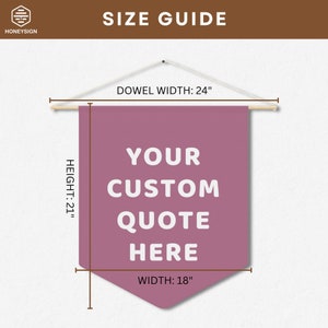 Custom Quote Pennant, Personalized Quote Canvas Flag, Custom Wall ...
