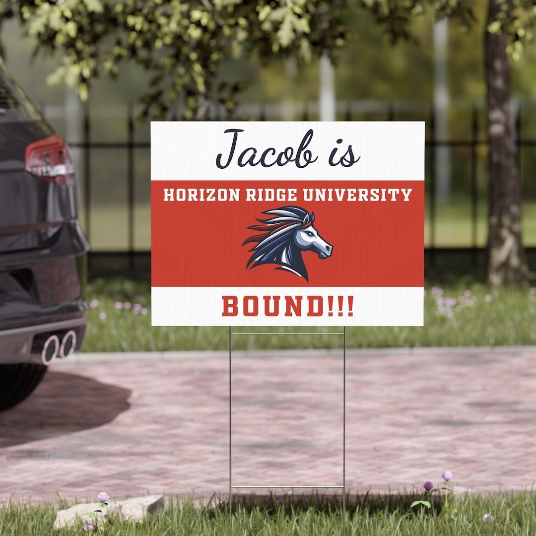 College Bound Yard Sign, College Bound Gift, College Logo Sign, 2025 ...