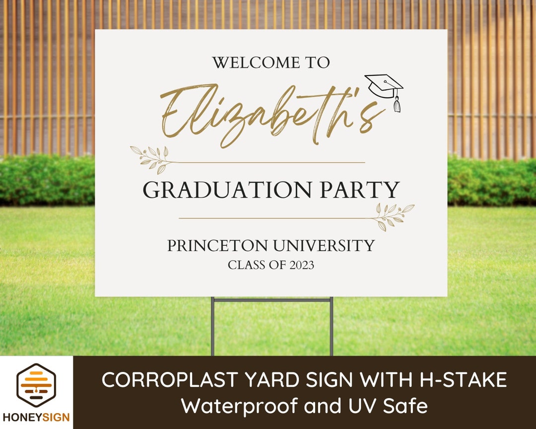 Graduation Welcome Yard Sign, Personalized Senior High School College ...