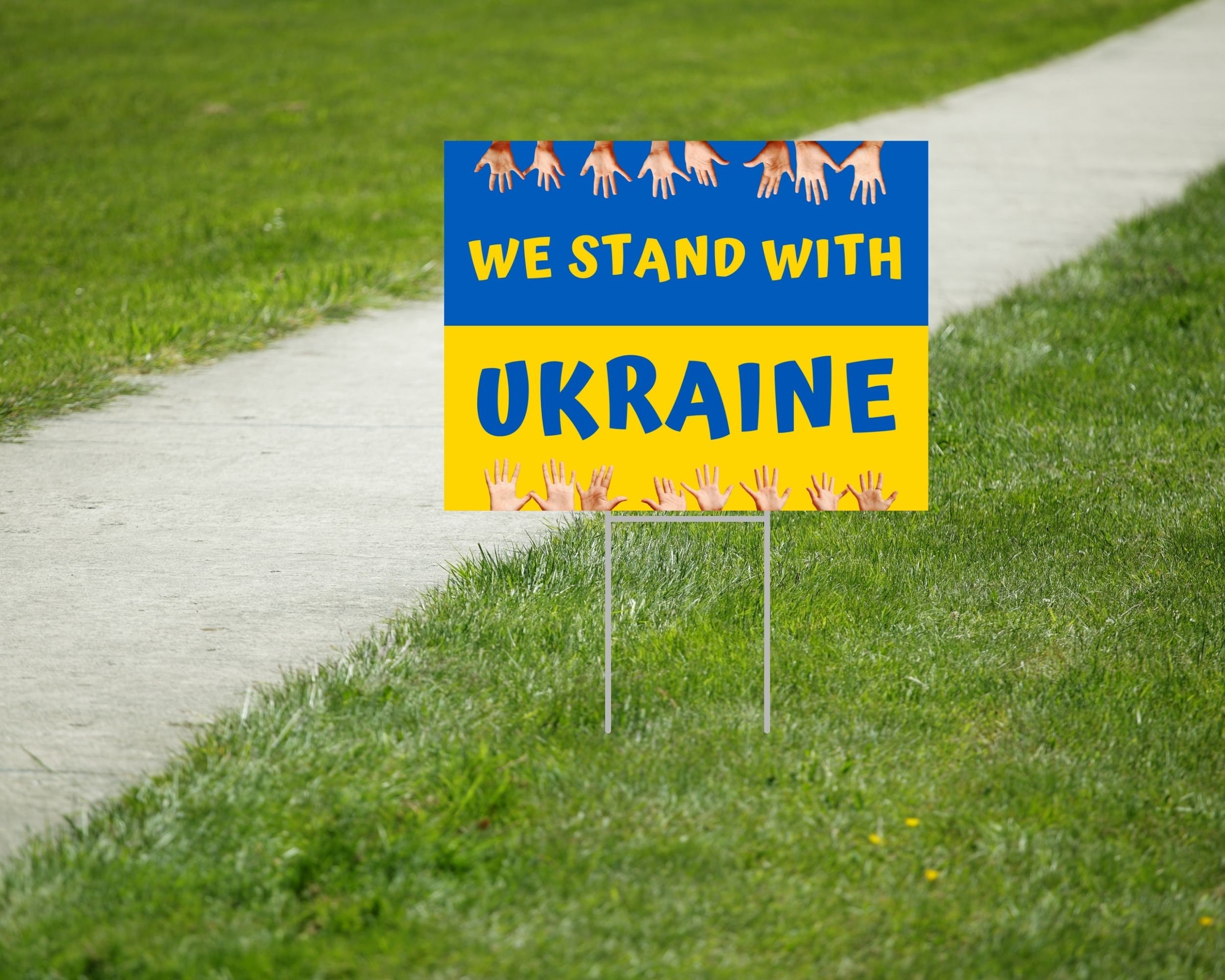 We Stand With Ukraine Yard Sign With H-stake Support for - Etsy
