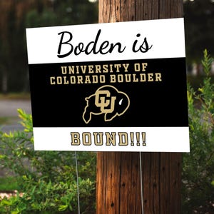 Custom College Bound Yard Sign, Personalized College Sign, College ...