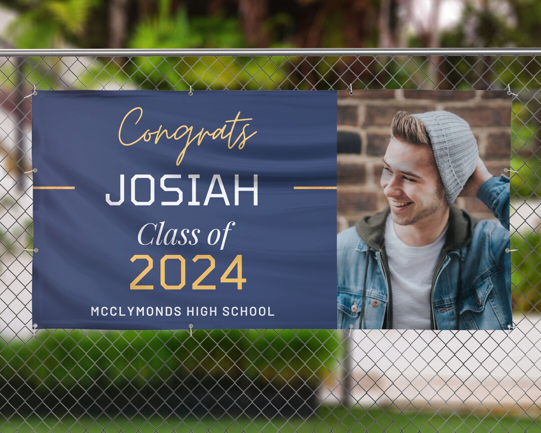 Custom Graduation Banner, Class of 2024 Decorations Banner ...