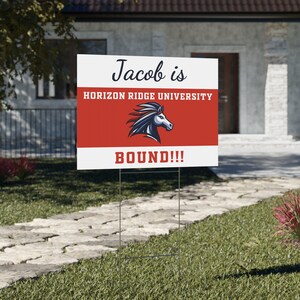 College Bound Yard Sign, College Bound Gift, College Logo Sign, 2024 ...