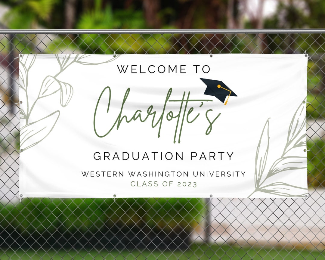 Graduation Welcome Banner Grad Welcome Sign Graduation Gift for Her ...