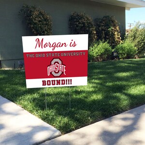Custom College Bound Yard Sign, Personalized College Sign, College ...