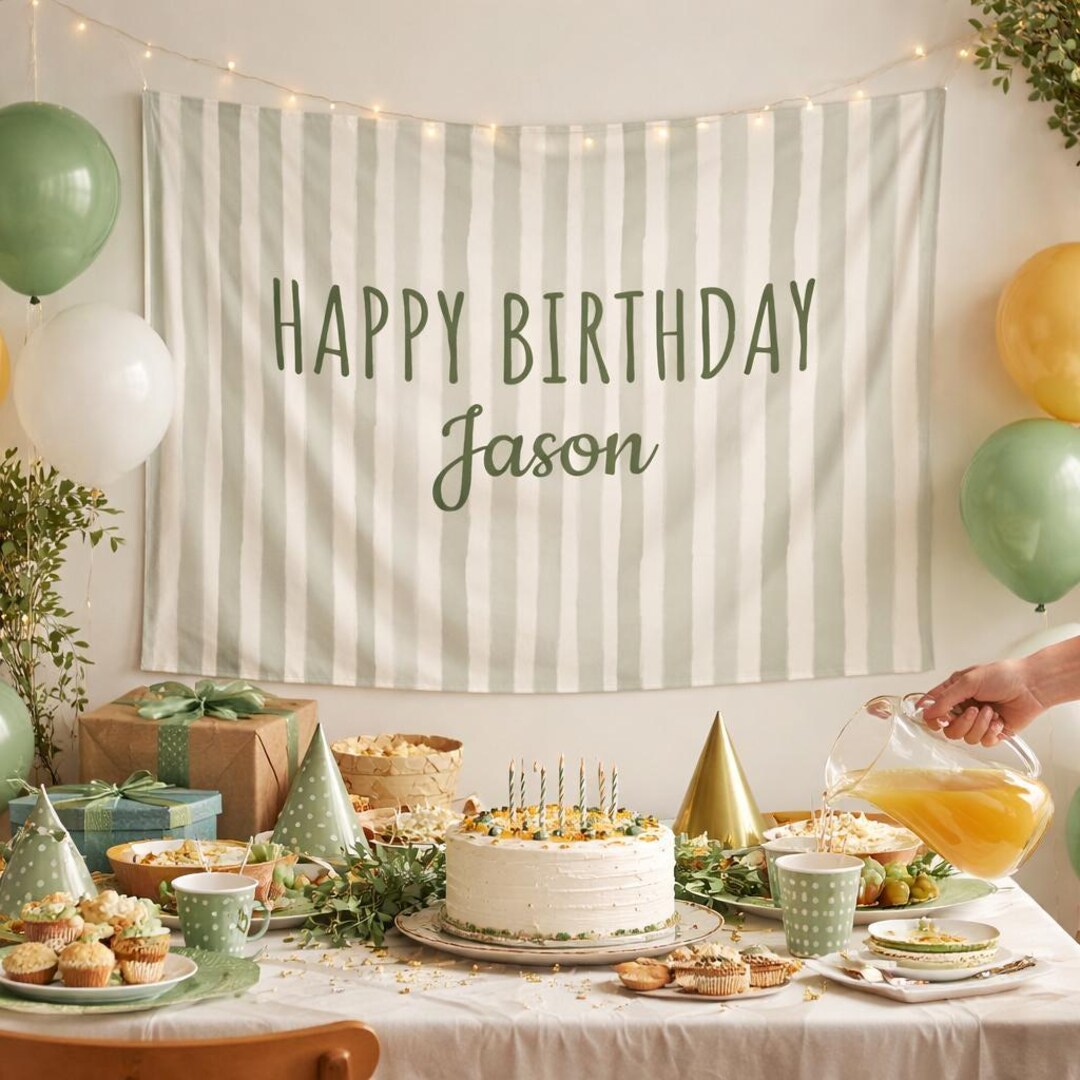 Baby Cake Smash Backdrop With Custom Name, Personalized Happy Birthday ...