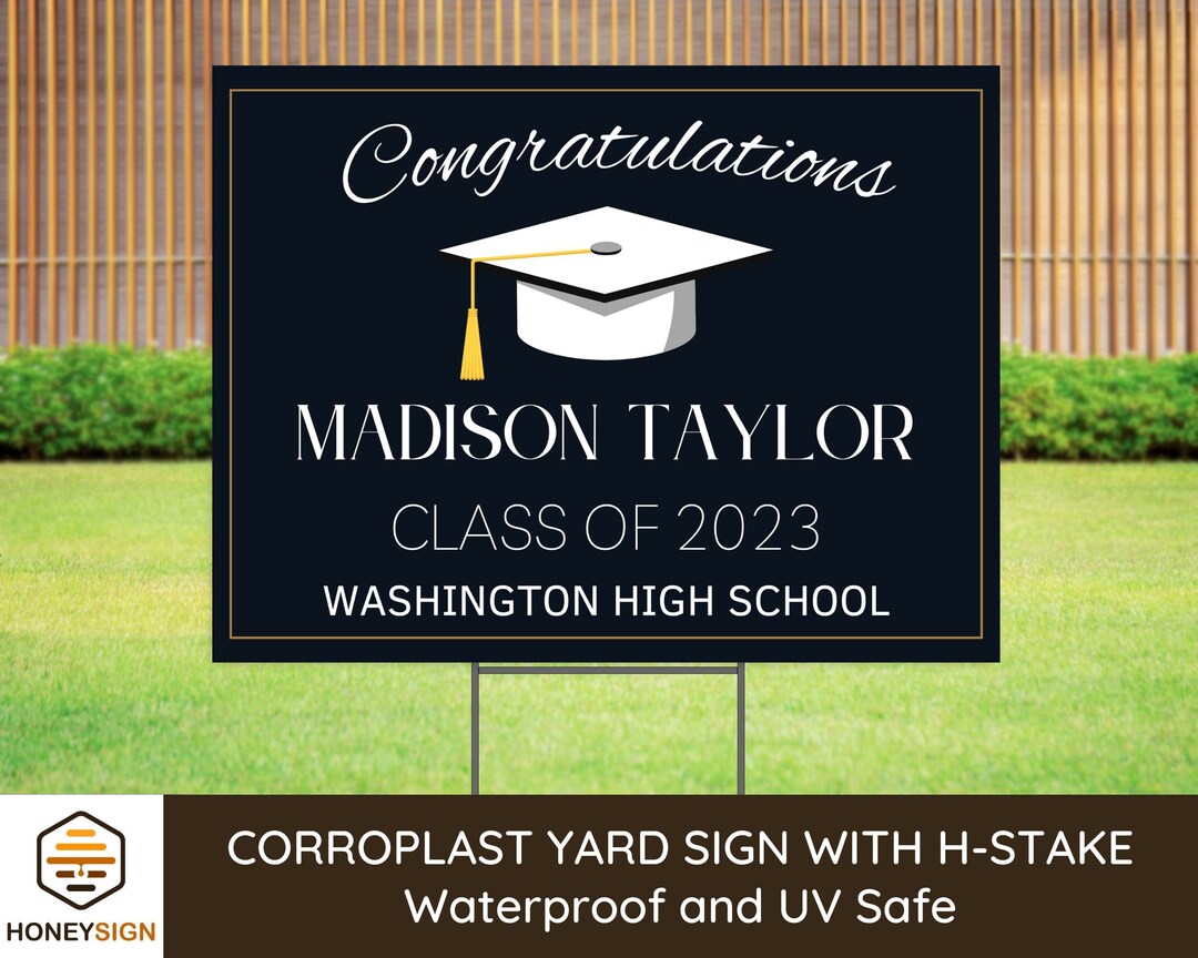 Custom Congrats Graduation Yard Sign, Personalized Graduation Sign ...