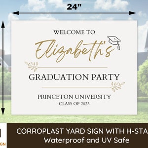 Graduation Welcome Yard Sign, Personalized Senior High School College ...