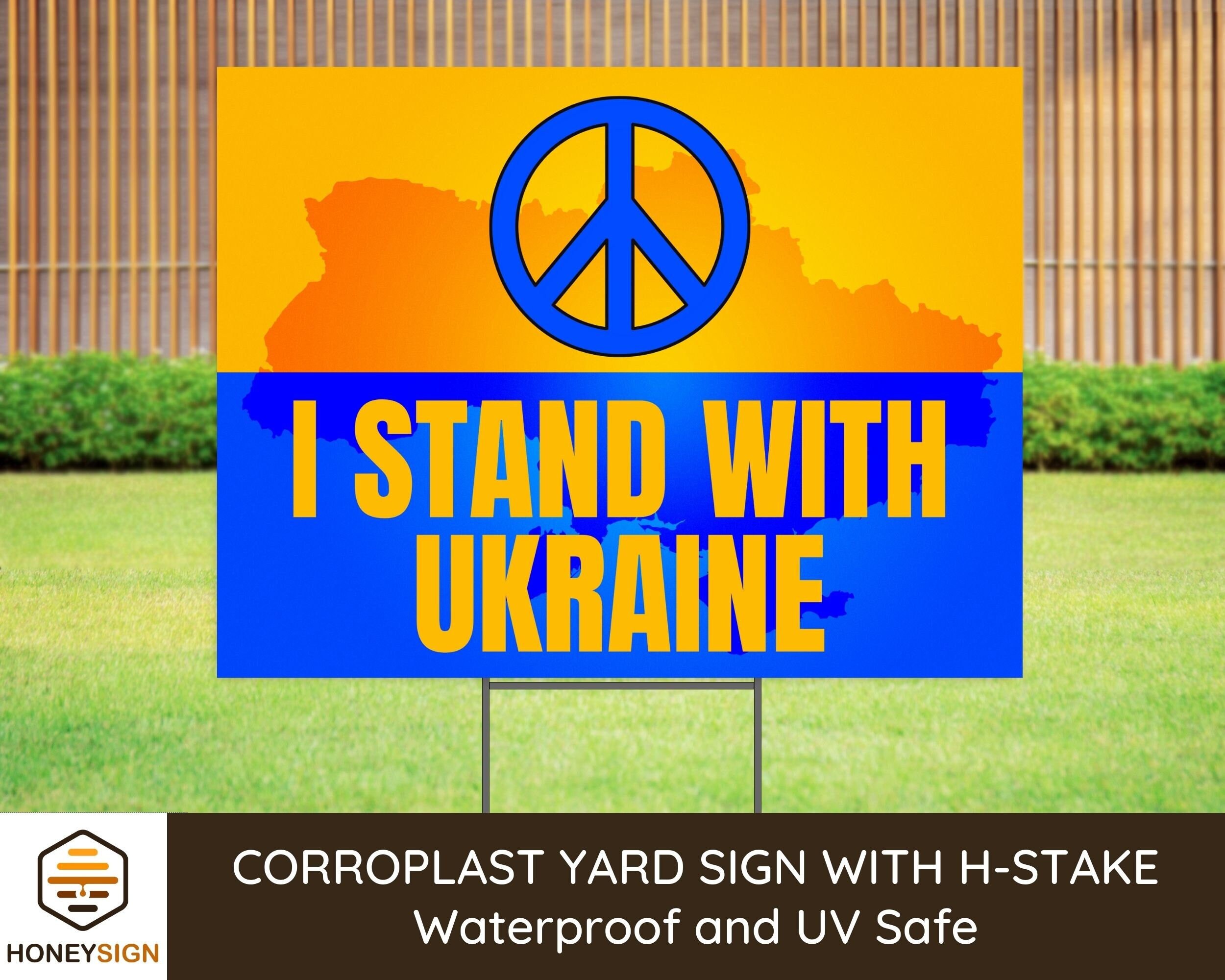 Support for Ukraine Yard Sign With H-stake I Stand With - Etsy
