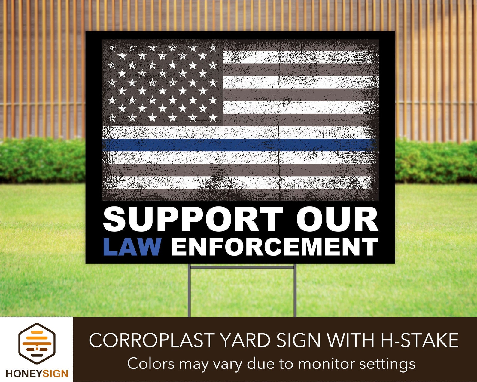 Support Our Law Enforcement Yard Sign W/ Stake Blue Lives - Etsy