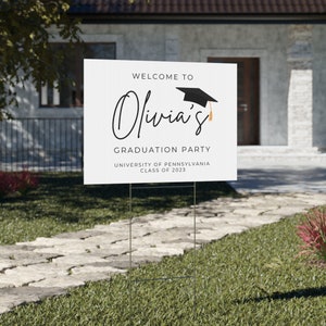 Graduation Welcome Sign, Graduate Decorations, Personalized High School ...