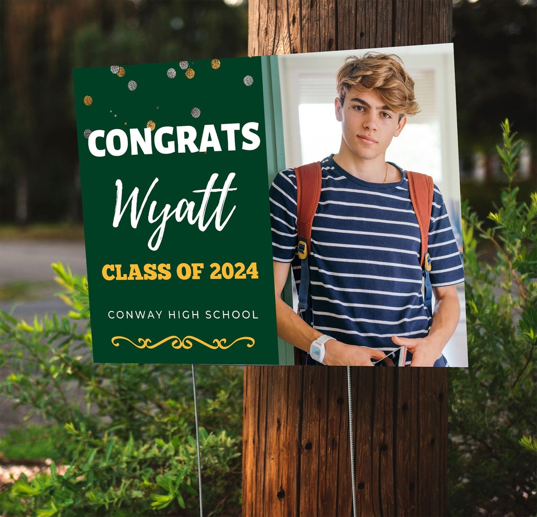 Custom Graduation Yard Sign With Photo College Graduate Class of 2024 ...
