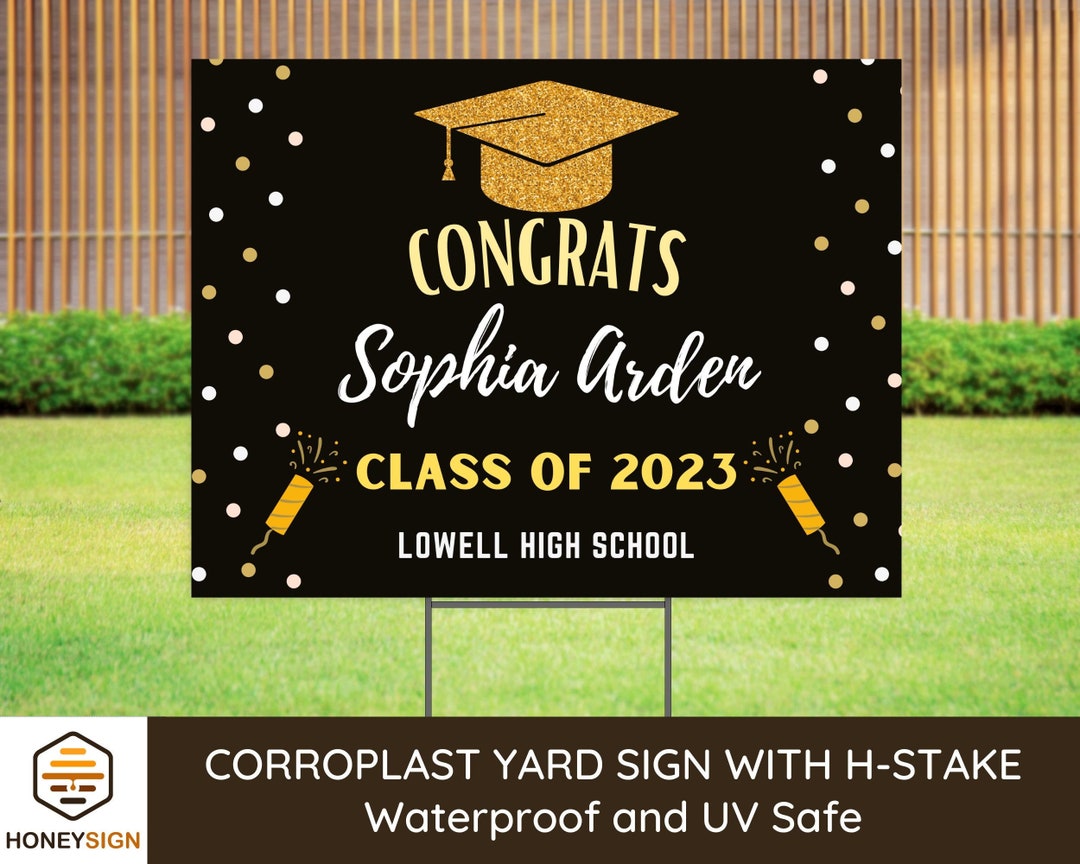 Graduation Yard Sign Graduation Announcement Personalized Graduation ...