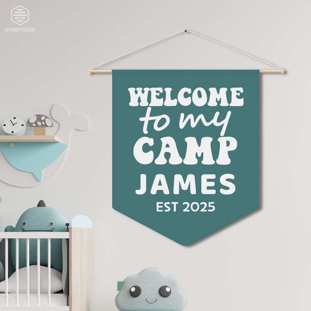 Personalized Camp Pennant Baby Room Decor Custom Name Flag Kids Room ...