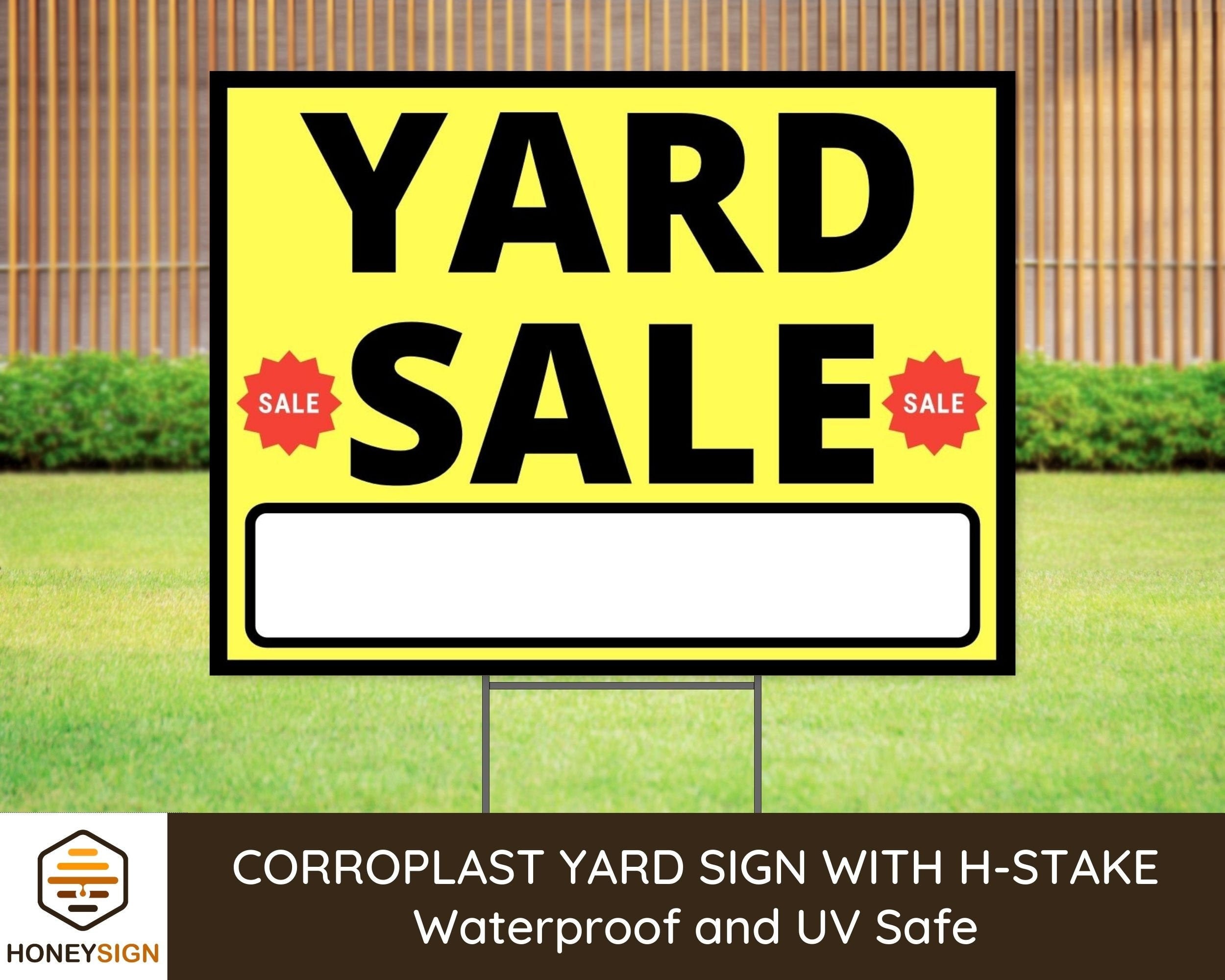 Yard Sale Yard Sign With H-stake Garage Sale Lawn Sign - Etsy