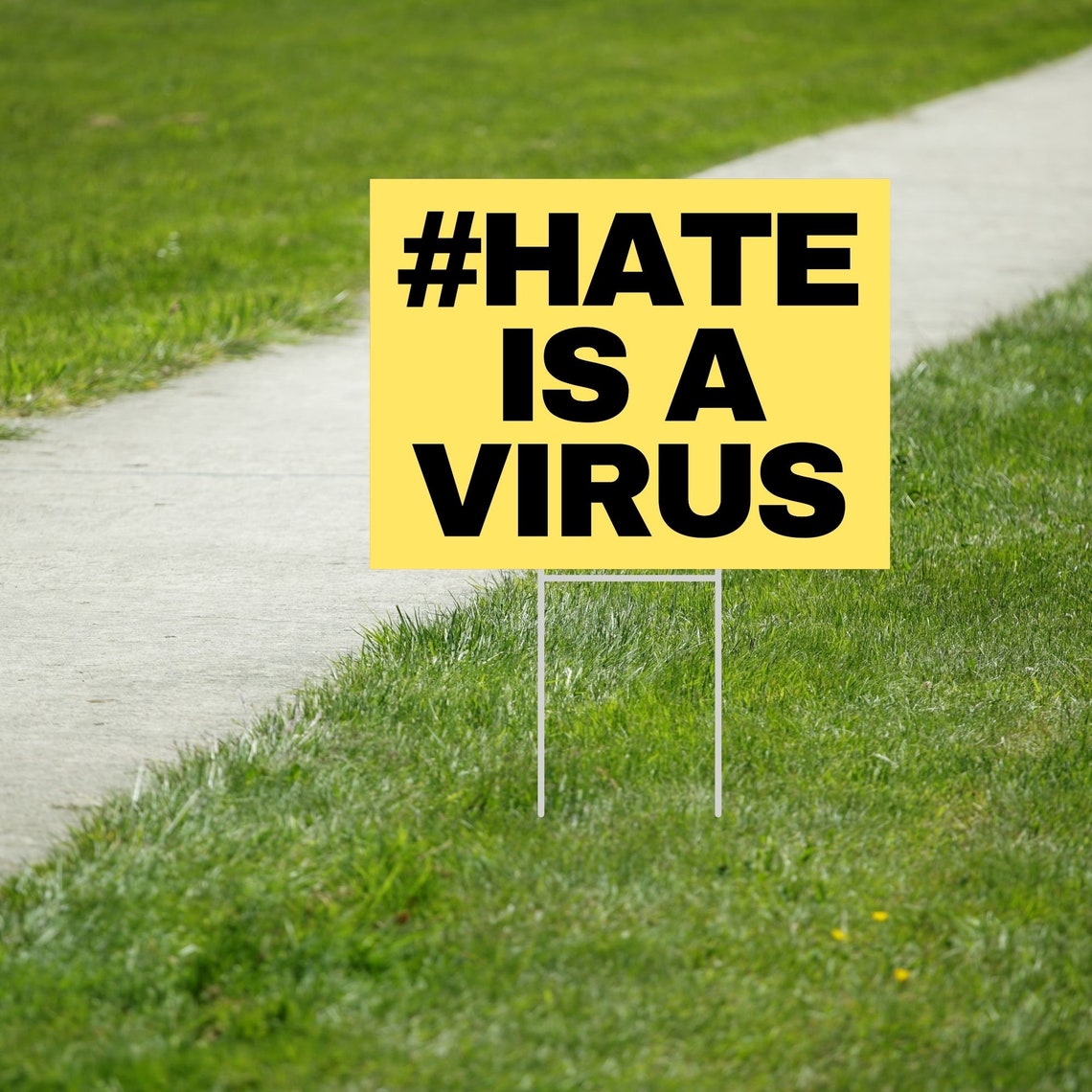 Hate Is A Virus Yard Sign with Stake Stop Asian Hate Sign | Etsy