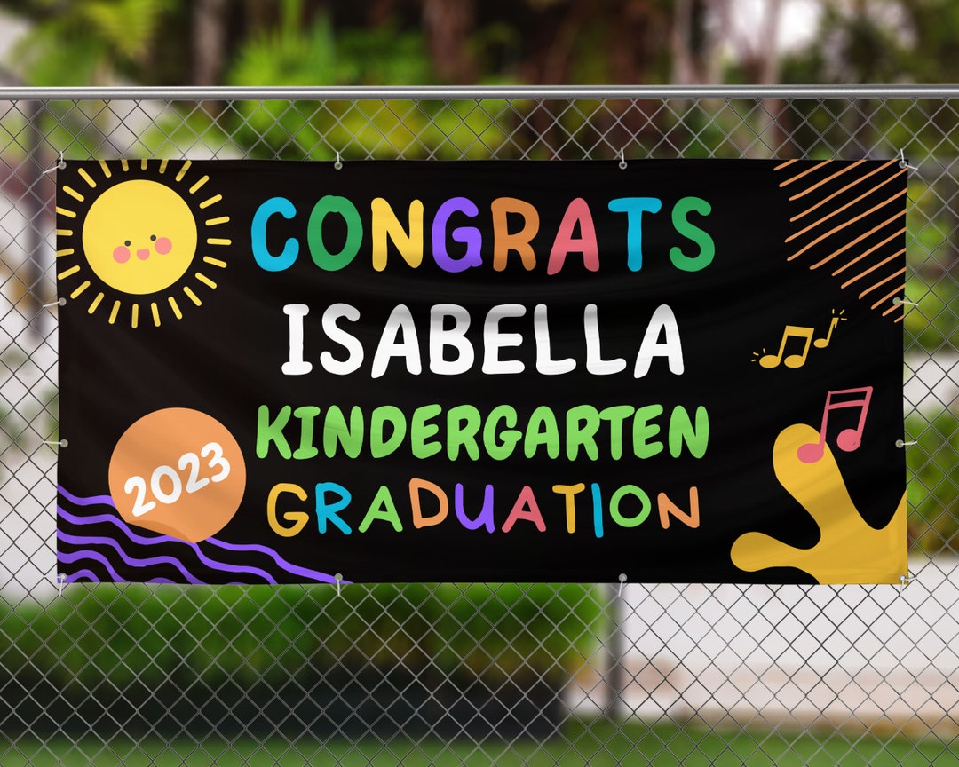 Kindergarten Graduation Banner, Personalized Kindergarten School ...