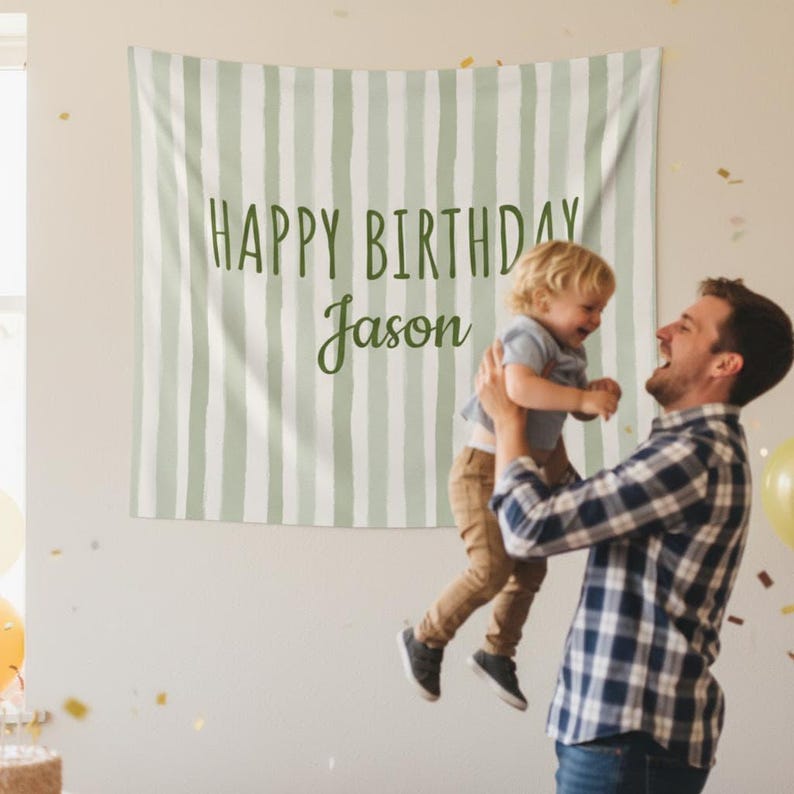 Baby Cake Smash Backdrop With Custom Name, Personalized Happy Birthday ...