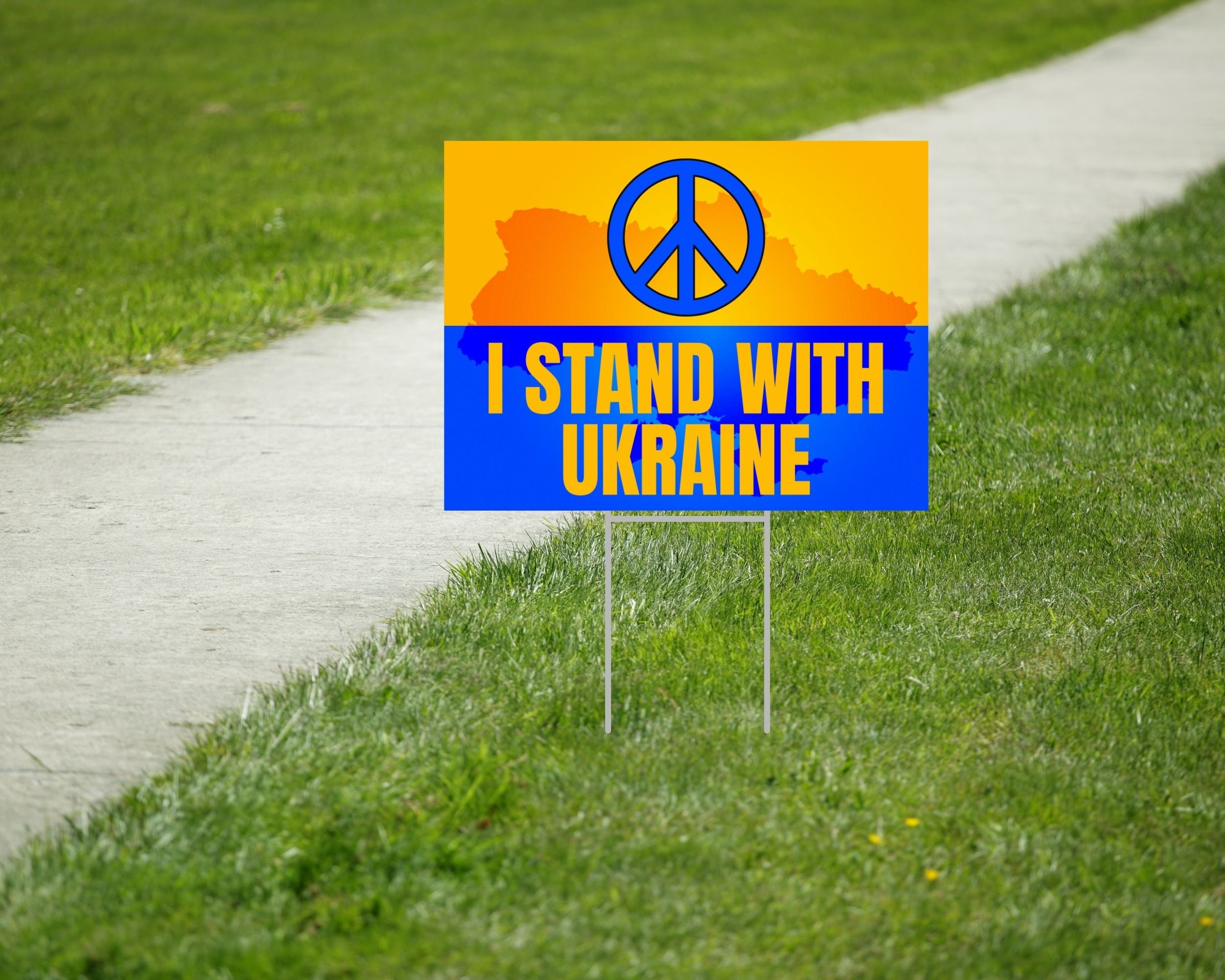 Support for Ukraine Yard Sign With H-stake I Stand With - Etsy