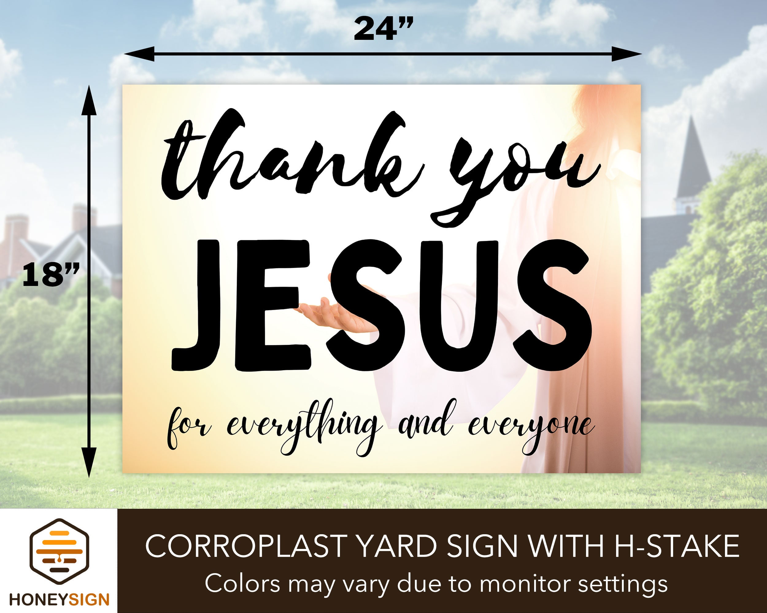 Thank You Jesus for Everything and Everyone Yard Sign With - Etsy