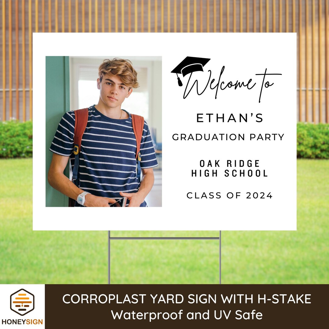 Graduation Welcome Yard Sign, Graduate Party Decorations, Personalized ...