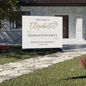 Graduation Welcome Yard Sign, Personalized Senior High School College ...