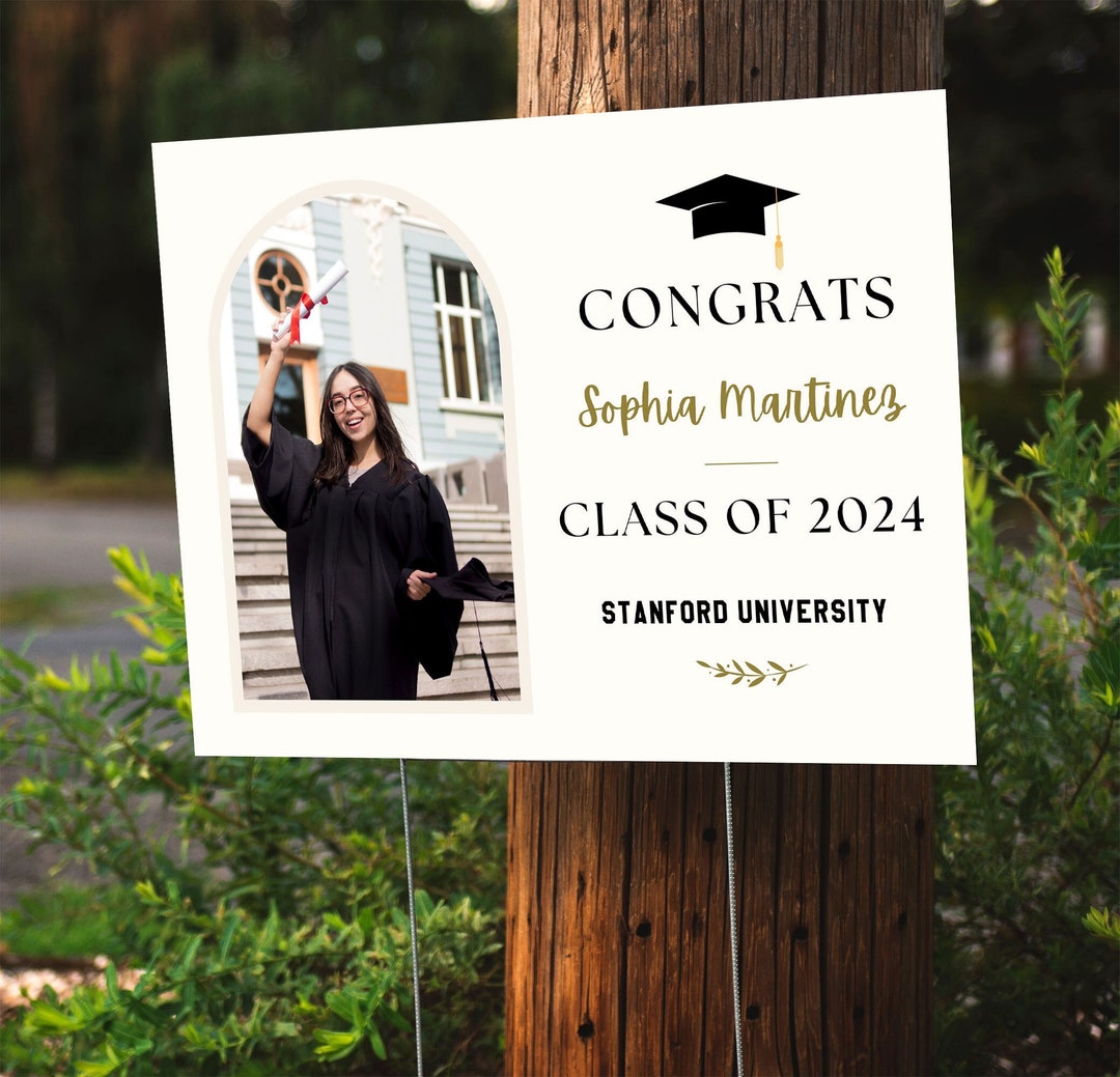 Custom Photo 2024 Graduation Yard Sign Graduation Decor Personalized ...