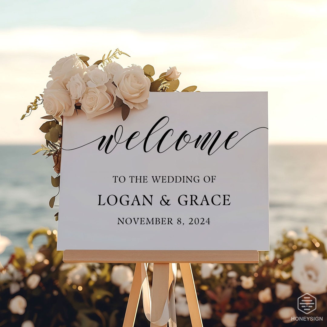 Custom Wedding Print, Classic Wedding Sign, Minimalist Wedding Sign ...
