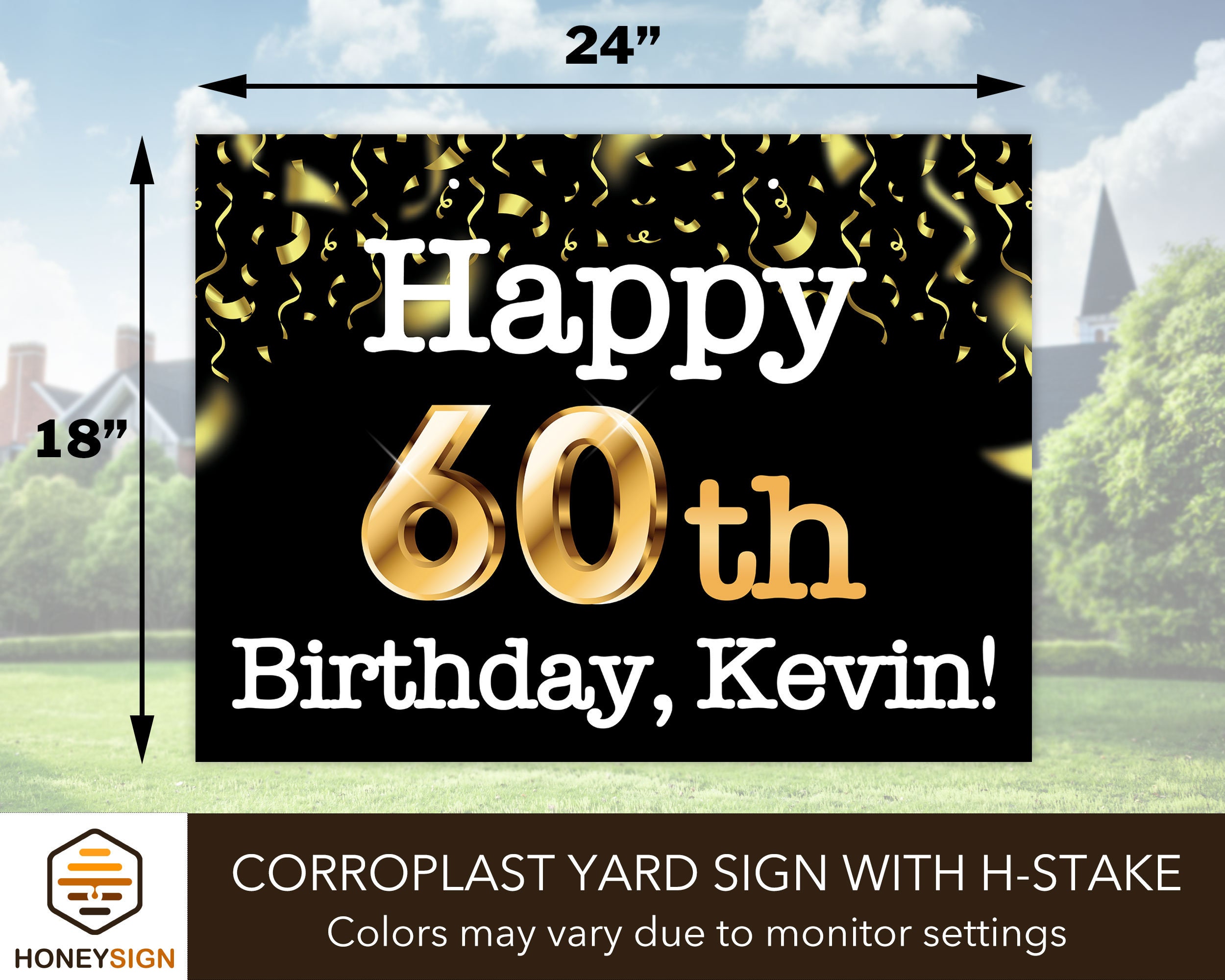 60th Birthday Decoration Yard Sign, Personalized 60th Birthday Party ...