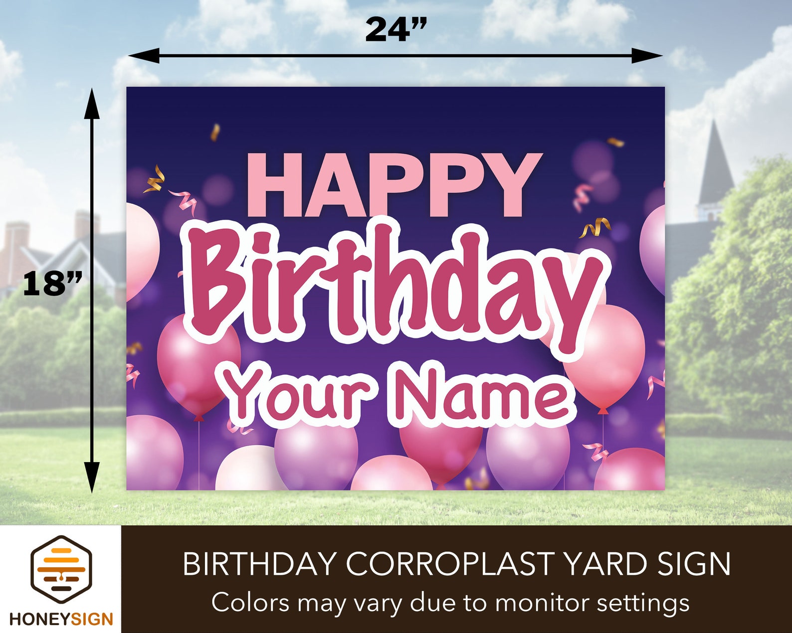 Happy Birthday Yard Sign With H-stake Custom Birthday Signs - Etsy