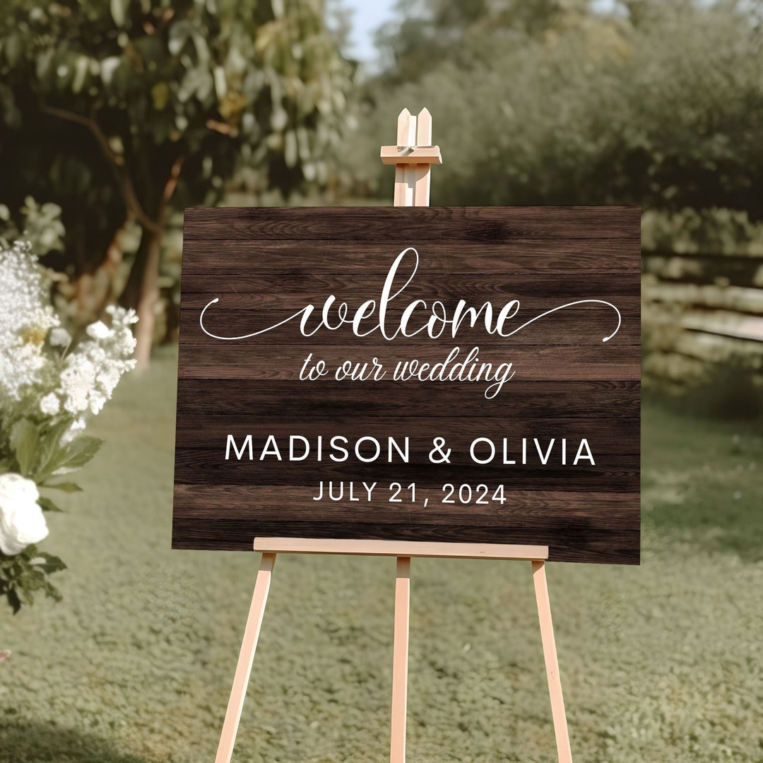 Personalized Wedding Sign, Custom Wedding Welcome Sign, Wedding Decor ...