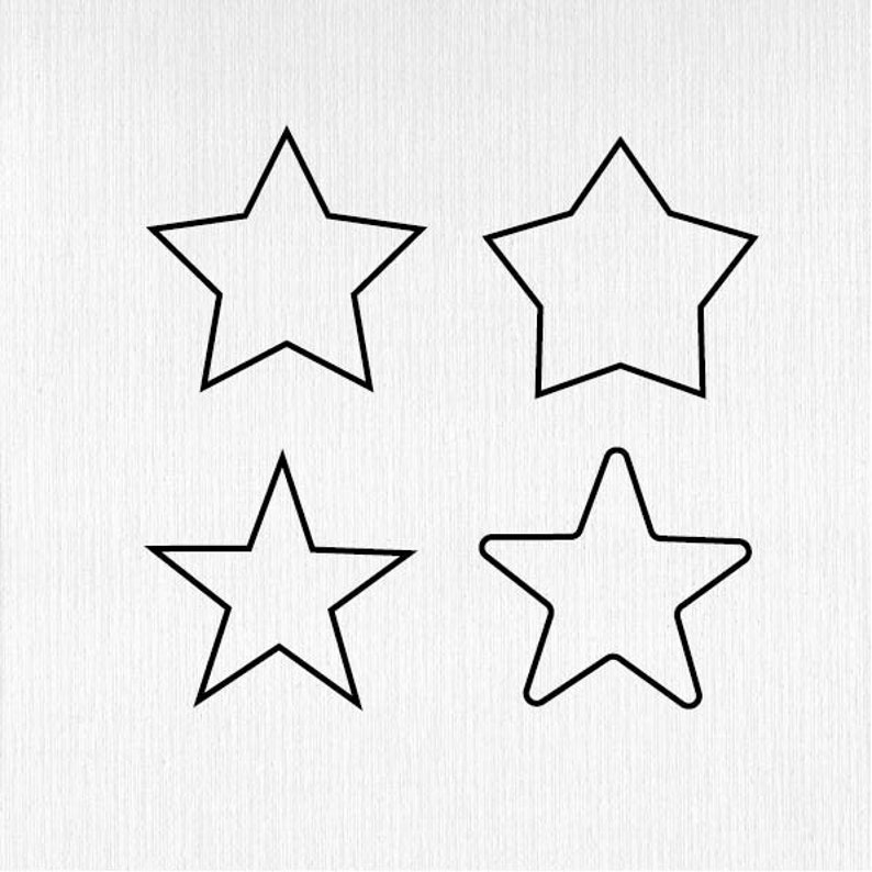 Star Outline Svg Bundle, Star Frame Svg, Png, Pdf - Etsy