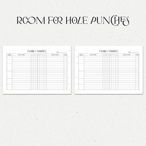 Family Daily Chore Chart, Weekly Chores, 2 / 3 / 4 / 5 Person, A4 ...