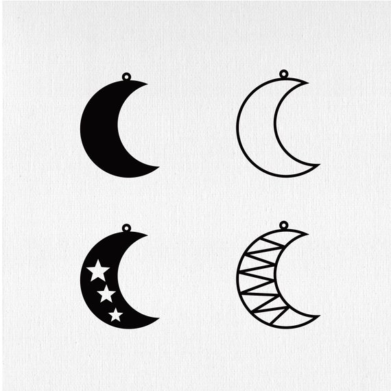 Moon Earring Svg Earrings Template SVG Cut File Pngpdf - Etsy