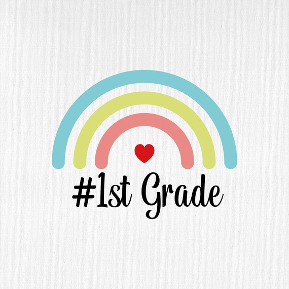 Rainbow 1st Grade Svg Kids Svg Back to School Svg Png Pdf | Etsy