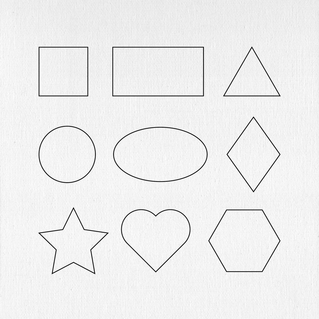 Basic Shape Outline SVG Bundle, Frame Png, Border Pdf - Etsy