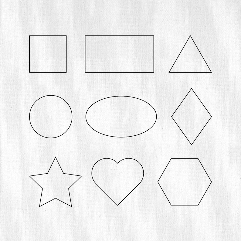 Basic Shape Outline SVG Bundle Frame Png Border Pdf - Etsy Canada