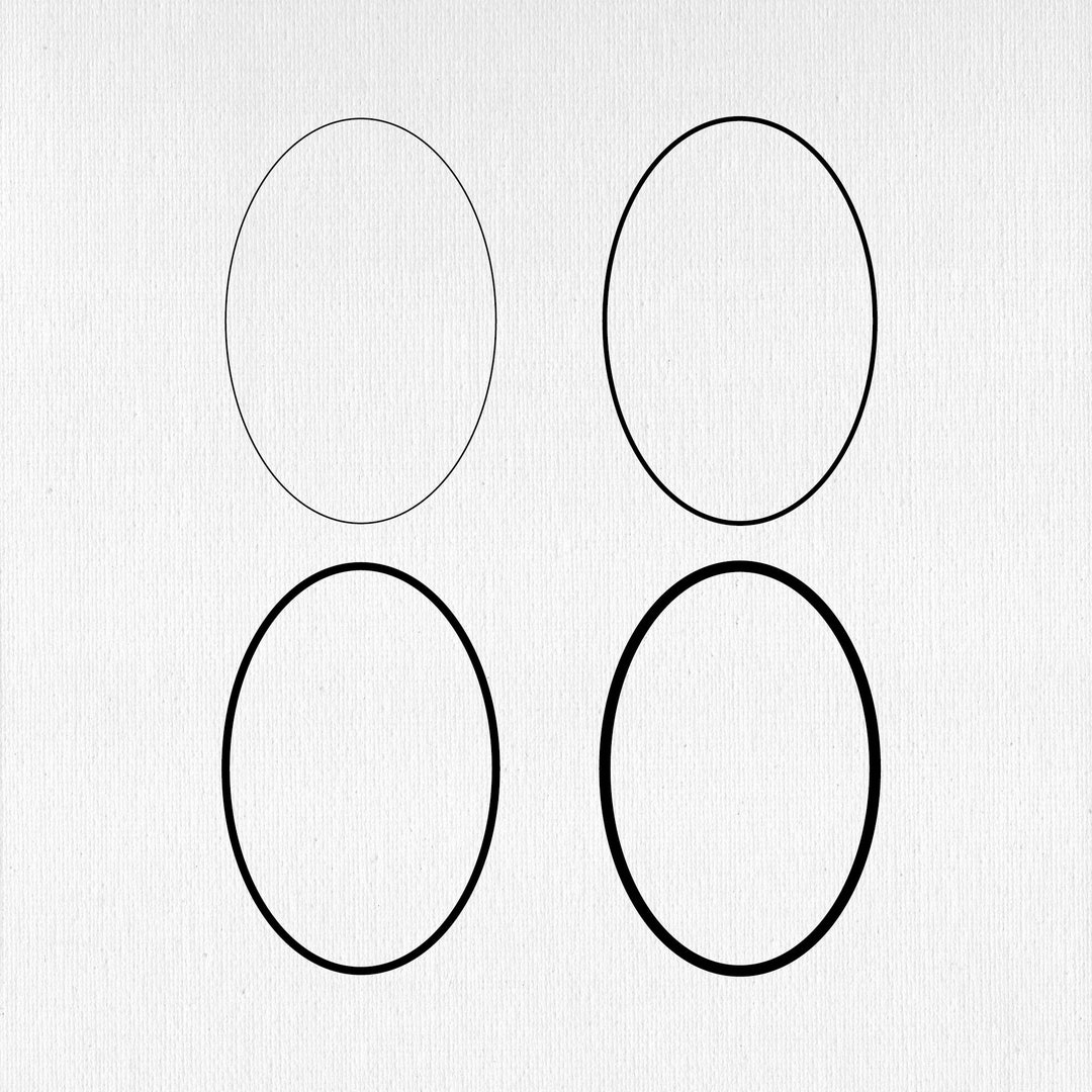 Oval Frame Svg Bundle in Different Thickness, Monogram Svg, Outline ...