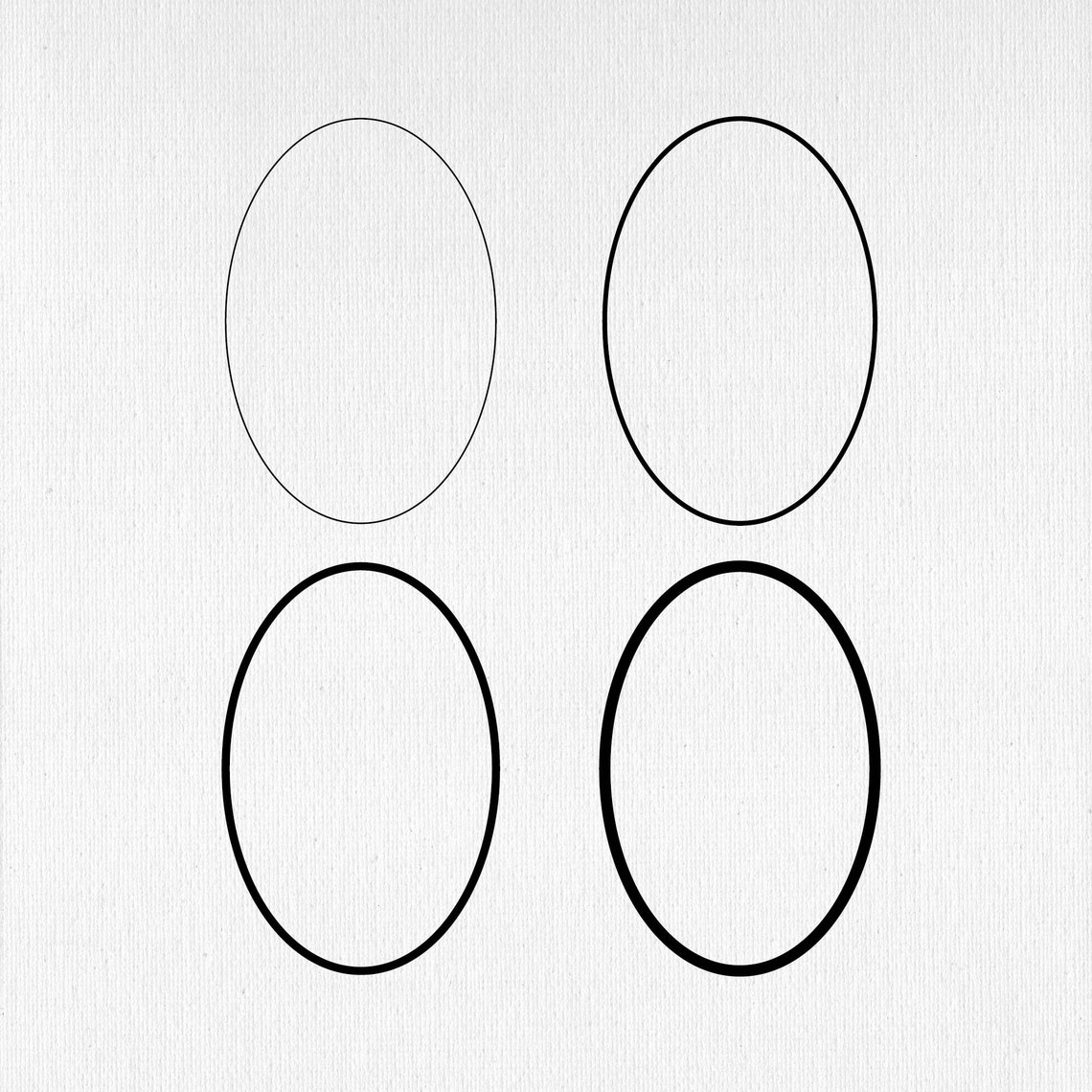 Oval Frame Svg Bundle in Different Thickness, Monogram Svg, Outline ...