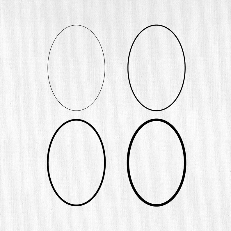 Oval Frame Svg Bundle in Different Thickness, Monogram Svg, Outline ...