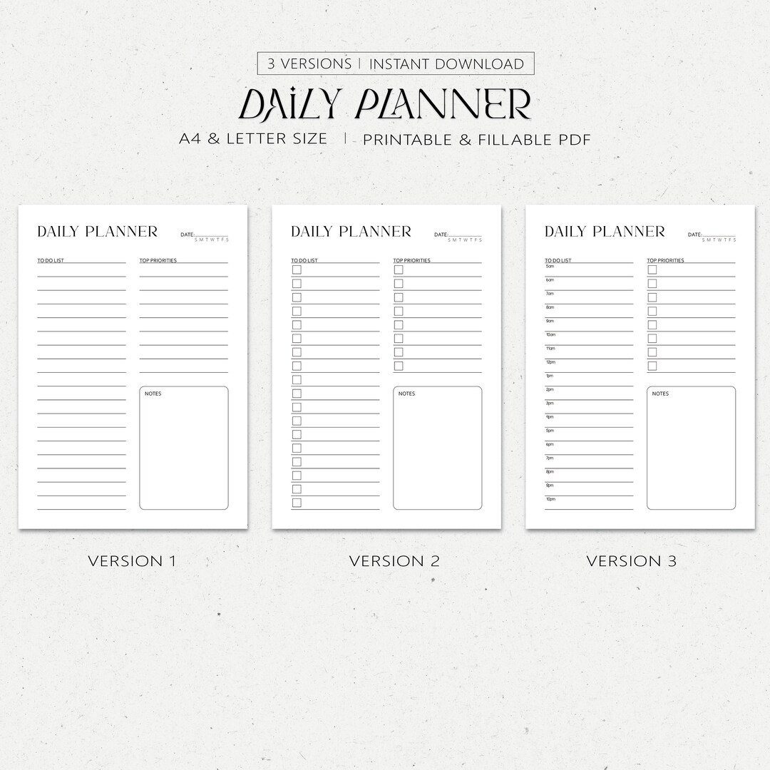 Editable Undated Daily Planner 2024, Daily Schedule Template, Printable ...