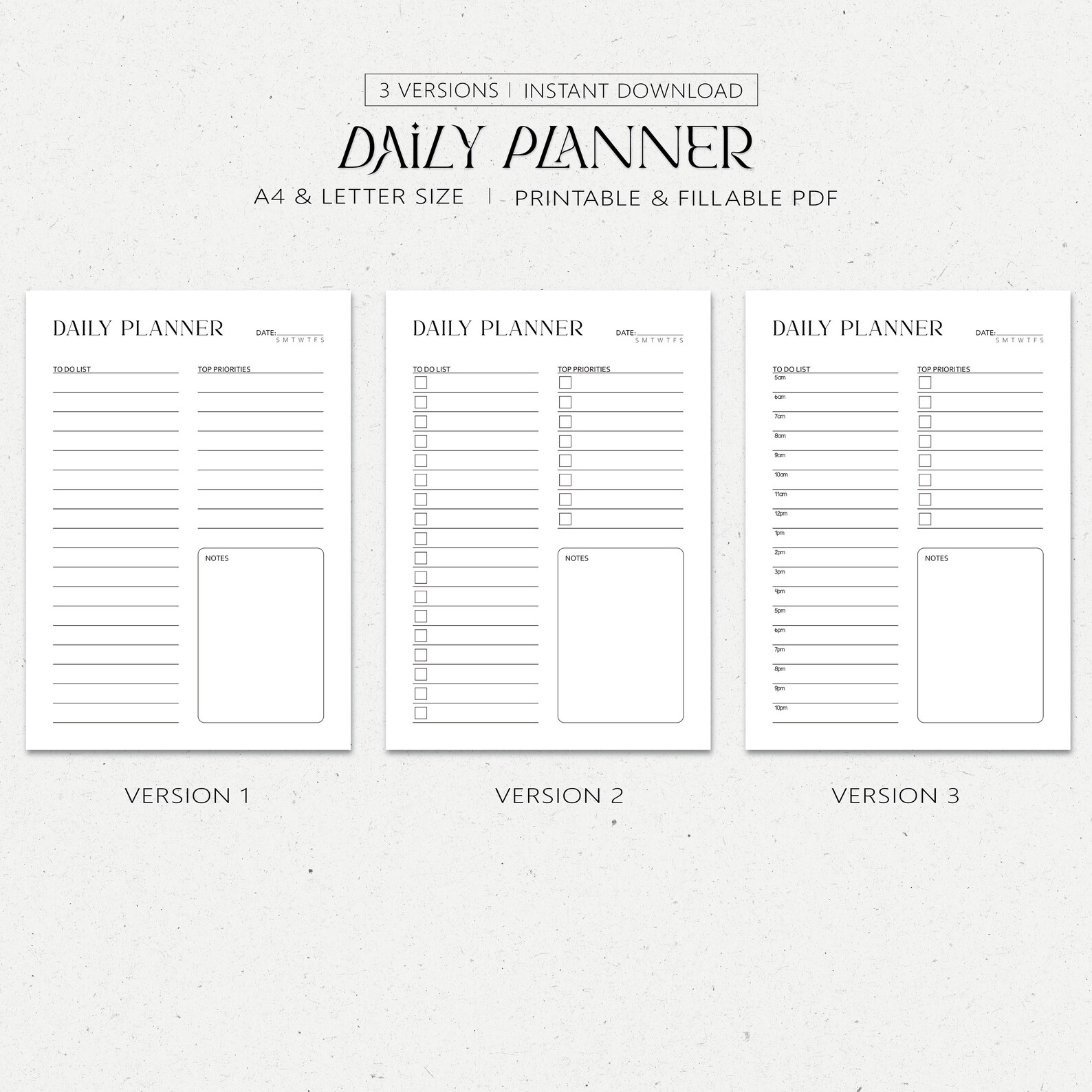 Editable Undated Daily Planner 2024, Daily Schedule Template, Printable ...