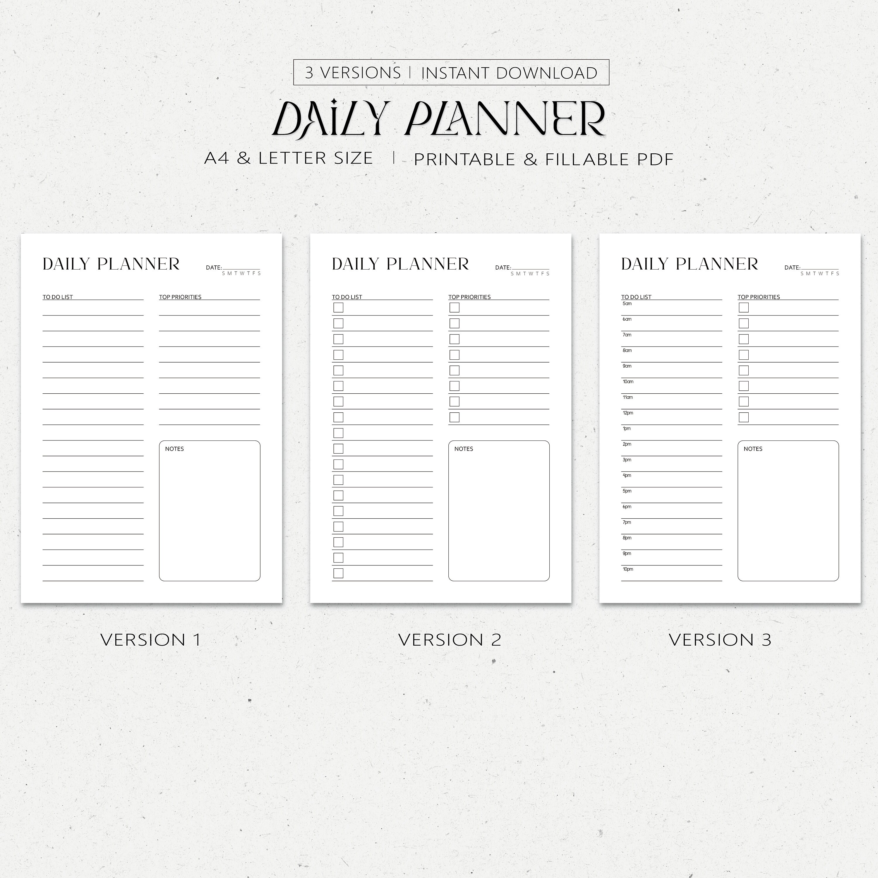 Editable Undated Daily Planner 2024, Daily Schedule Template, Printable ...